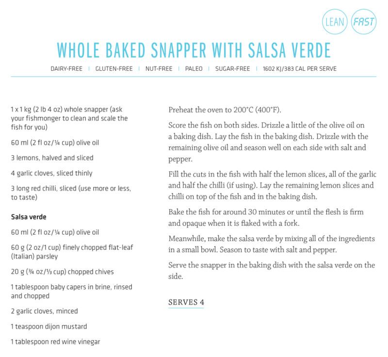 WHOLE BAKED SNAPPER WITH SALSA VERDE - SWIISH Blog